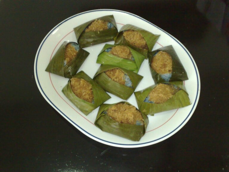 Pulut Inti (Glutinous Rice with Coconut Topping) | Singapore Food
